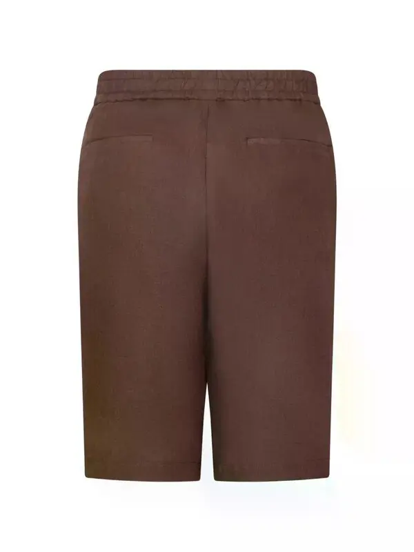 FRANZESE COLLECTION Linen Bermuda Shorts - Brown