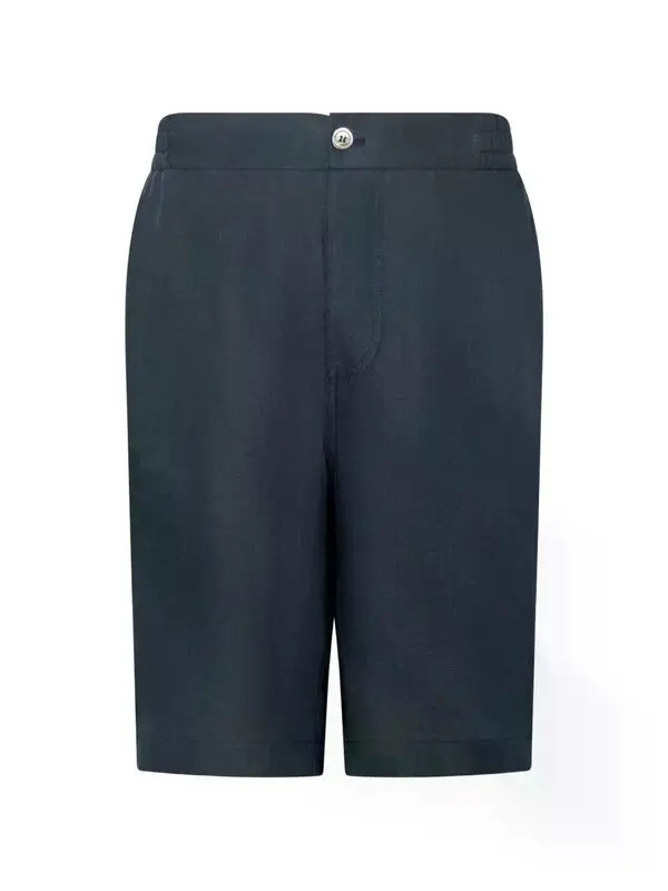 FRANZESE COLLECTION Linen Bermuda Shorts - Blue