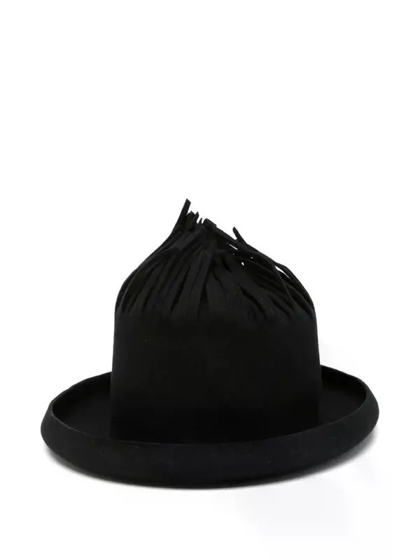 Yohji Yamamoto Fringed Brim Hat - Black