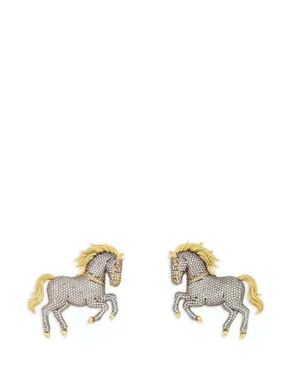 Begum Khan Turkoman Horse Earrings - Gold