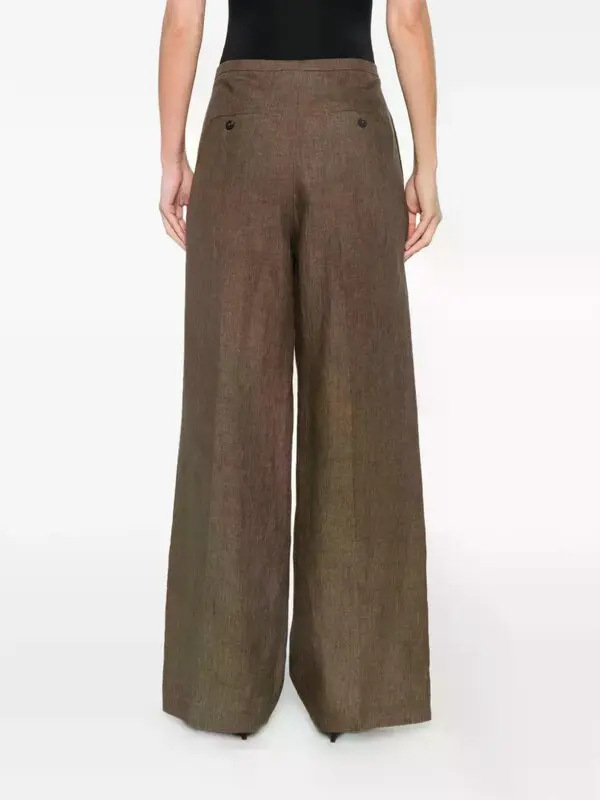 RÓHE Drawstring Pleat Trousers - Brown