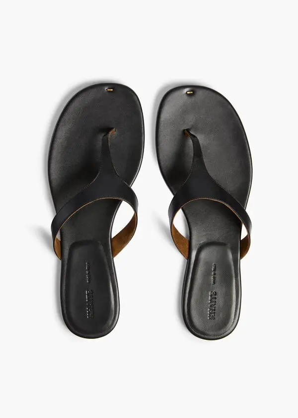 Khaite Archer Flat Sandal - Black