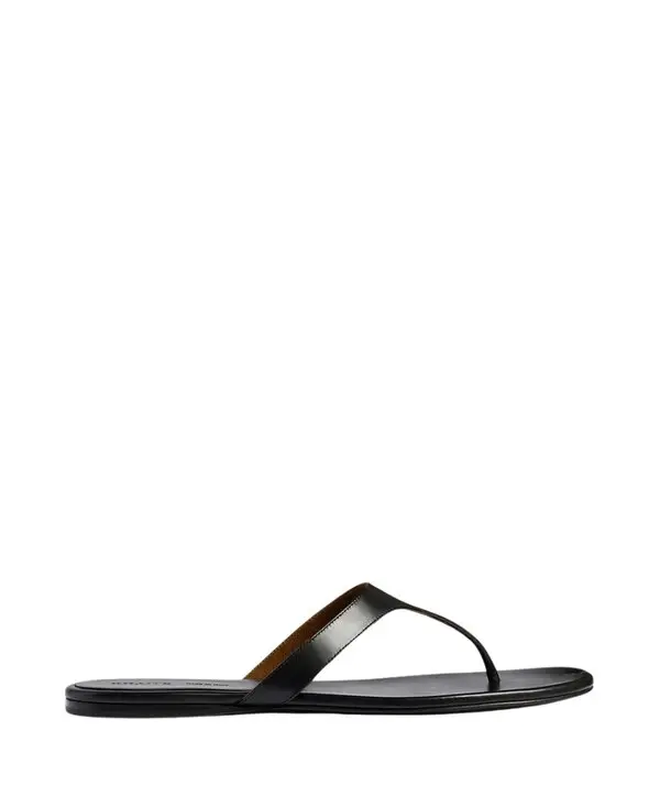 Khaite Archer Flat Sandal - Black