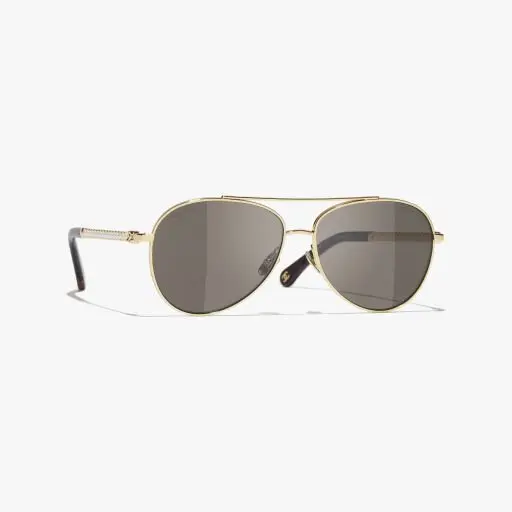 Chanel Pilot Sunglasses - Gold
