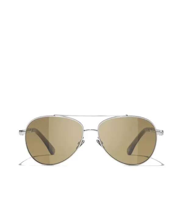 Chanel Pilot Sunglasses - Silver
