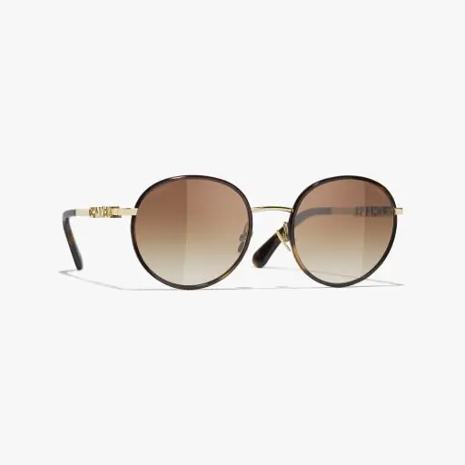 Chanel Pantos Sunglasses - Dark Tortoise & Gold