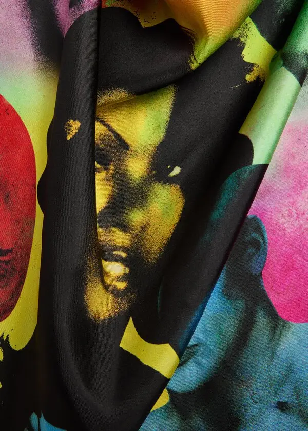 Versace Foulard Printed Silk Twill Scarf - Multicoloured 1