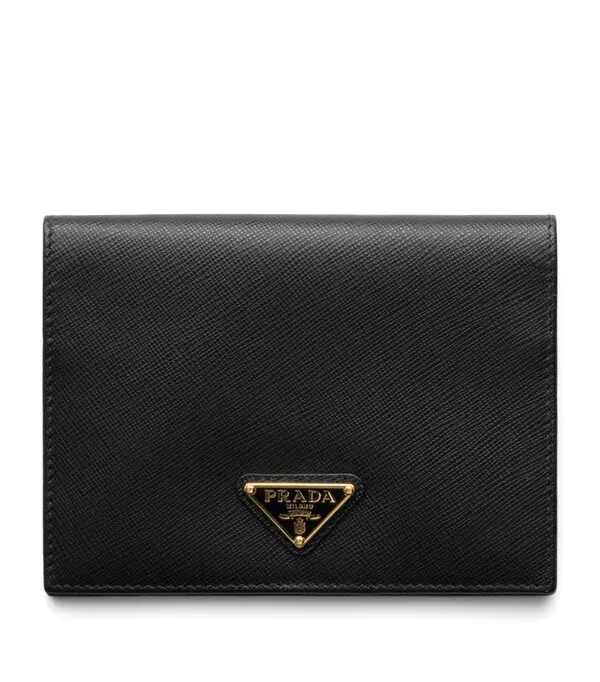 Prada Saffiano Leather Passport Holder - Black