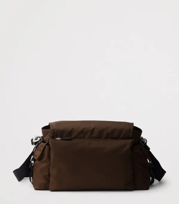 Prada Re-nylon And Leather Messenger Bag - Brown