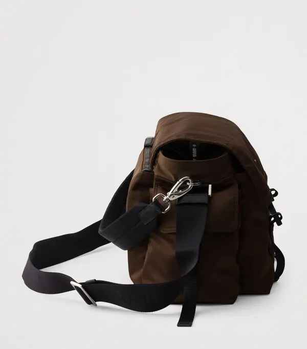 Prada Re-nylon And Leather Messenger Bag - Brown