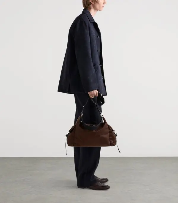 Prada Re-nylon And Leather Explore Shoulder Bag - Brown