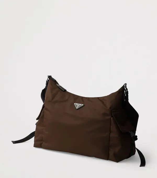 Prada Re-nylon And Leather Explore Shoulder Bag - Brown