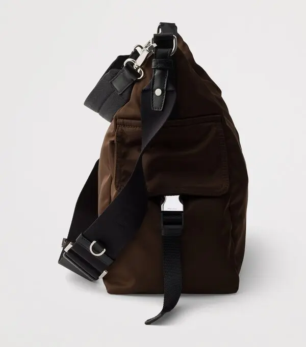 Prada Re-nylon And Leather Explore Shoulder Bag - Brown