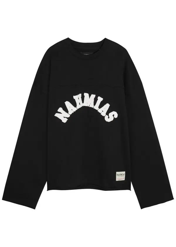 NAHMIAS Varsity Logo-appliquéd Cotton T-shirt - Black