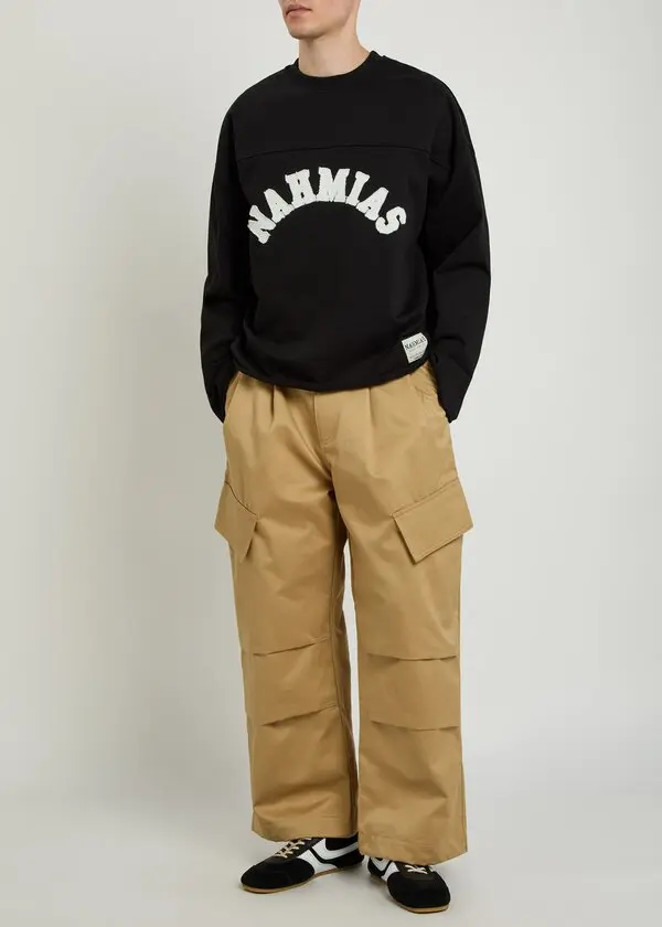 NAHMIAS Varsity Logo-appliquéd Cotton T-shirt - Black