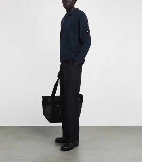 C.P. COMPANY Cotton Chenille Lens Polo Sweater