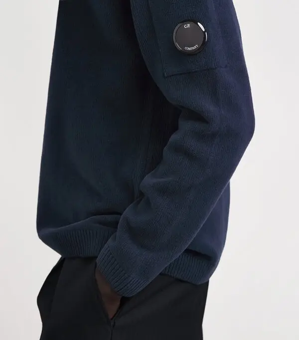 C.P. COMPANY Cotton Chenille Lens Polo Sweater