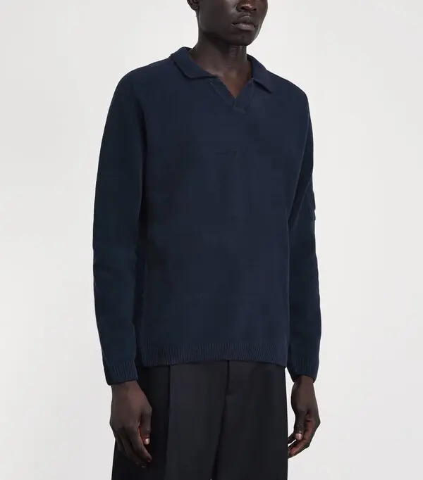 C.P. COMPANY Cotton Chenille Lens Polo Sweater