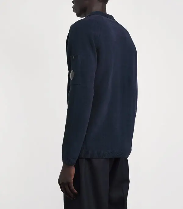 C.P. COMPANY Cotton Chenille Lens Polo Sweater
