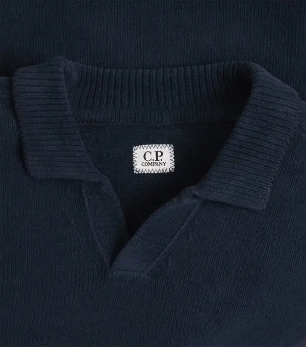 C.P. COMPANY Cotton Chenille Lens Polo Sweater