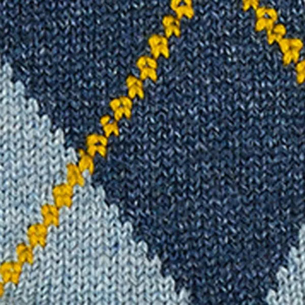 Dunhill Cashmere-cotton Argyle Crew Socks - Blue