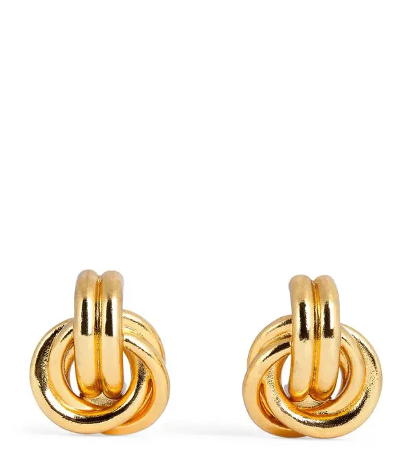 Rixo Plated Twist Drop Earrings - Gold
