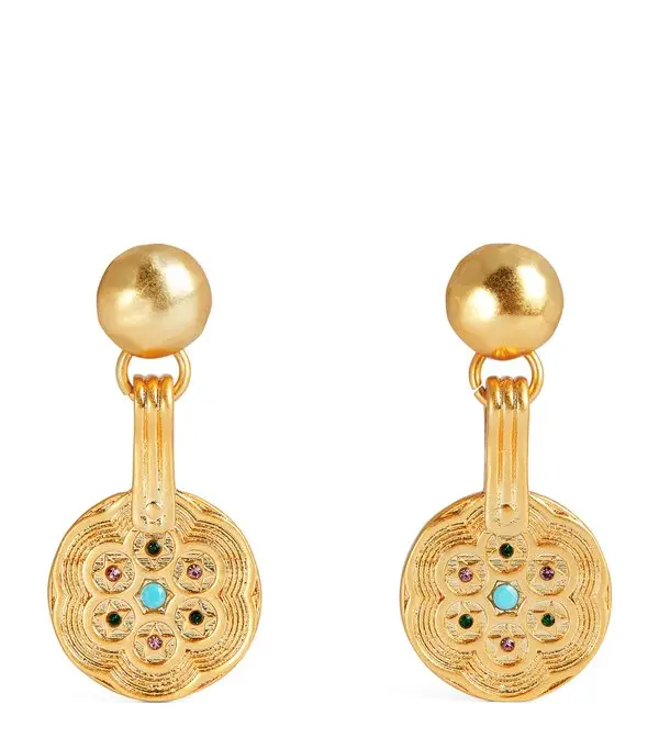Rixo Plated Anouk Drop Earrings - Gold