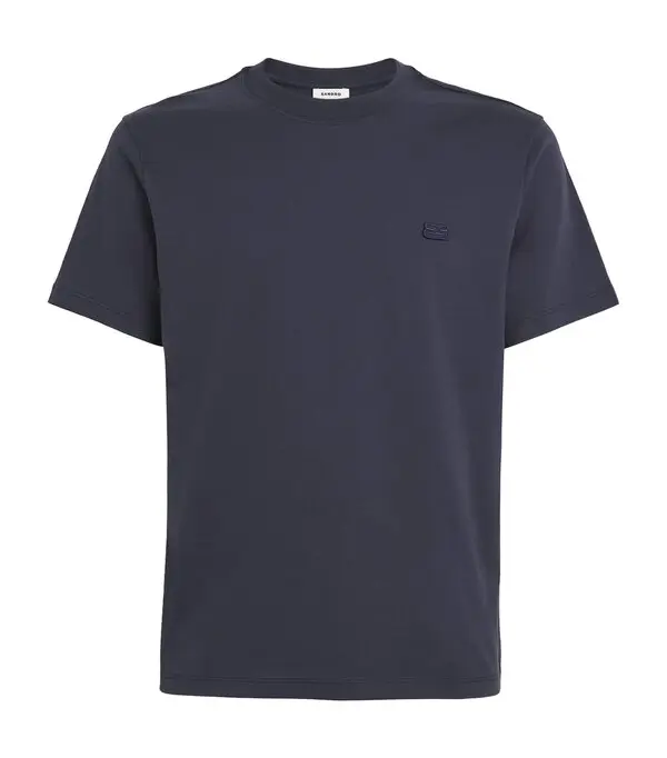 Sandro Cotton Logo T-shirt - Blue