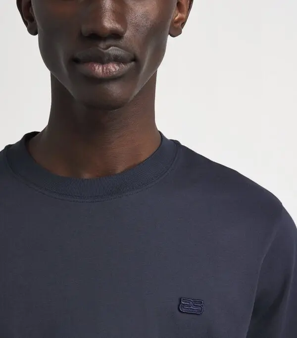 Sandro Cotton Logo T-shirt - Blue