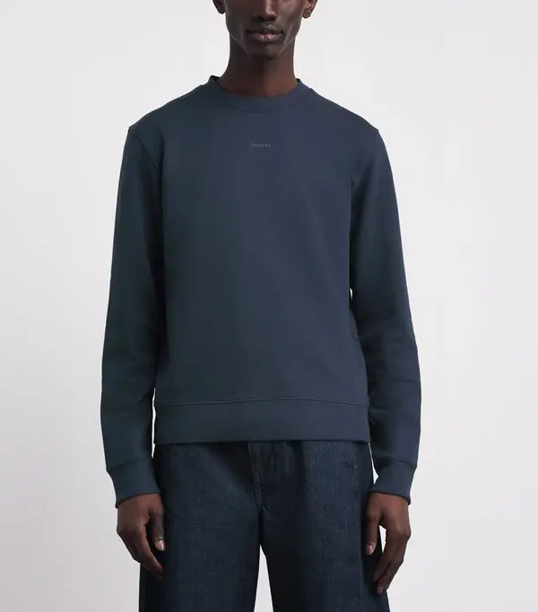 Sandro Cotton Logo Sweatshirt - Blue