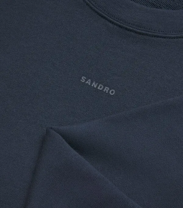 Sandro Cotton Logo Sweatshirt - Blue