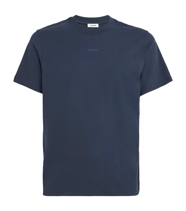 Sandro Organic Cotton Logo T-shirt - Blue