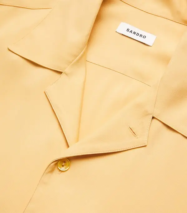 Sandro Linen Short-sleeve Shirt - Yellow