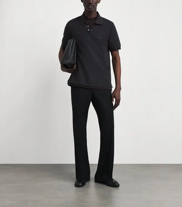 Sandro Cotton Logo Polo Shirt - Black