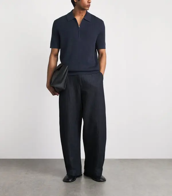 SAMSØE SAMSØE Cotton Zip-up Saolli Polo Shirt