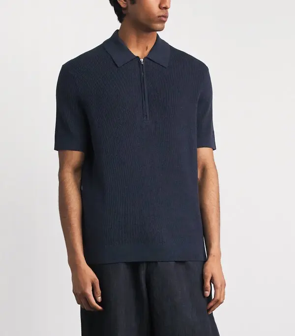 SAMSØE SAMSØE Cotton Zip-up Saolli Polo Shirt