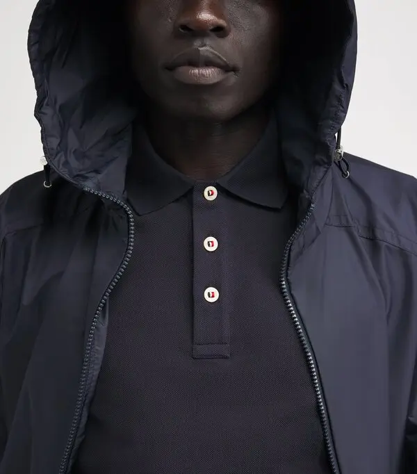 Moncler Piqué Cotton Logo Shirt - Blue