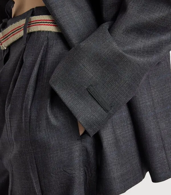 Prada Wool Check Double-breasted Blazer