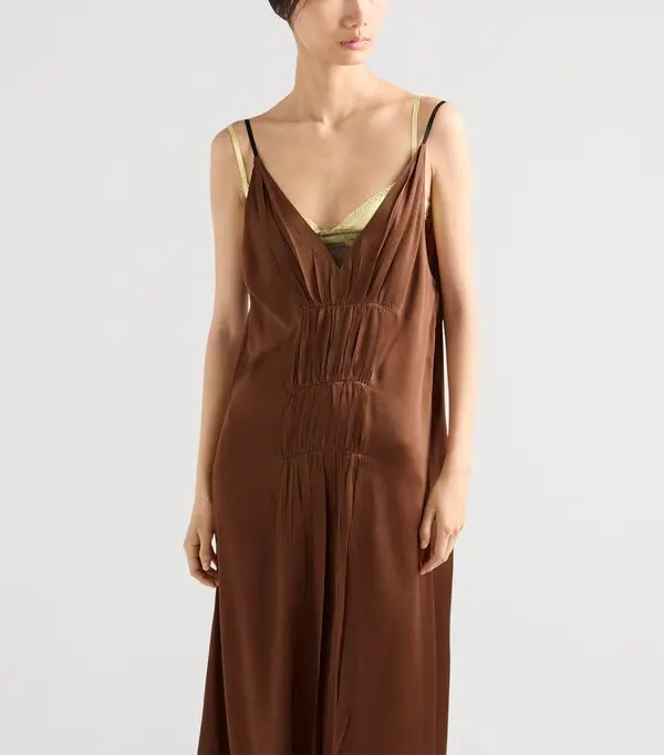 Prada Satin Crepe Midi Dress