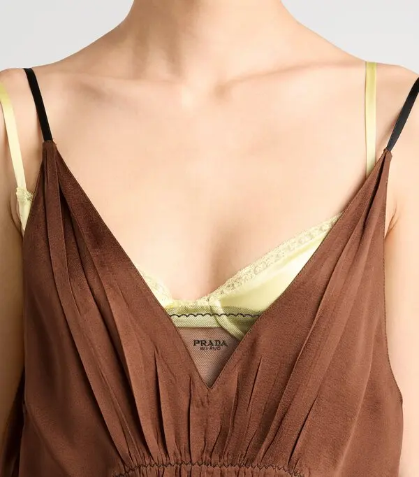 Prada Satin Crepe Midi Dress