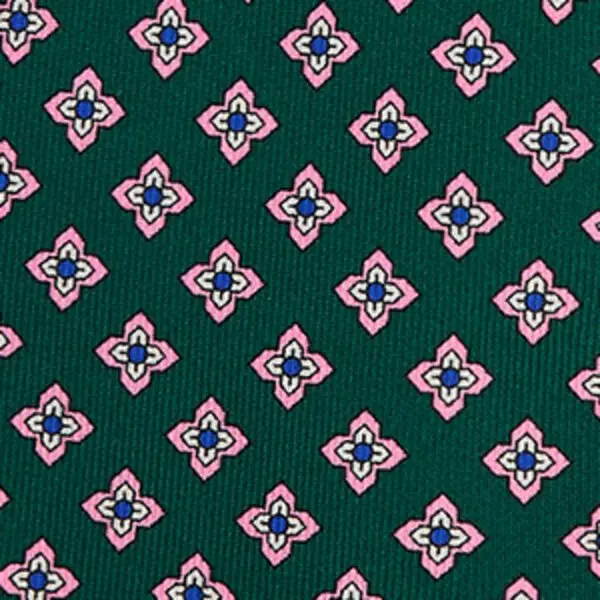 Dunhill Mulberry Silk Printed Tie - Green