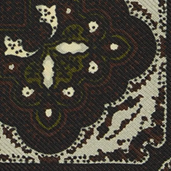 Dunhill Mulberry Silk Paisley Pocket Square - Brown