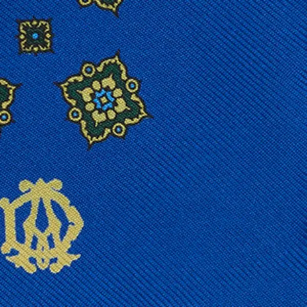 Dunhill Mulberry Silk Scattered Medallion Pocket Square - Blue