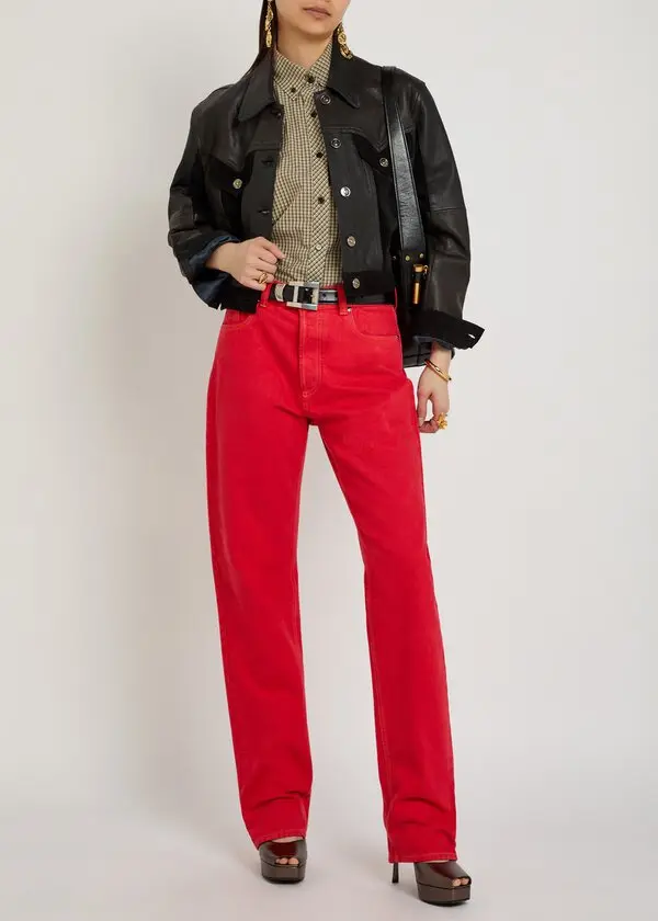 Versace Paneled Leather Jacket