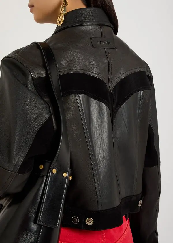 Versace Paneled Leather Jacket