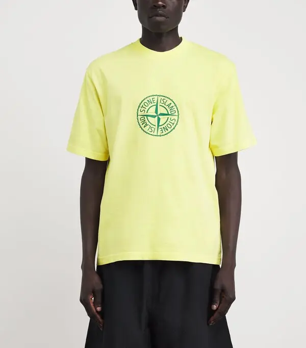 Stone Island Cotton Logo T-shirt - Yellow
