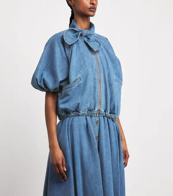 PATOU Blouson-sleeve Denim Jacket