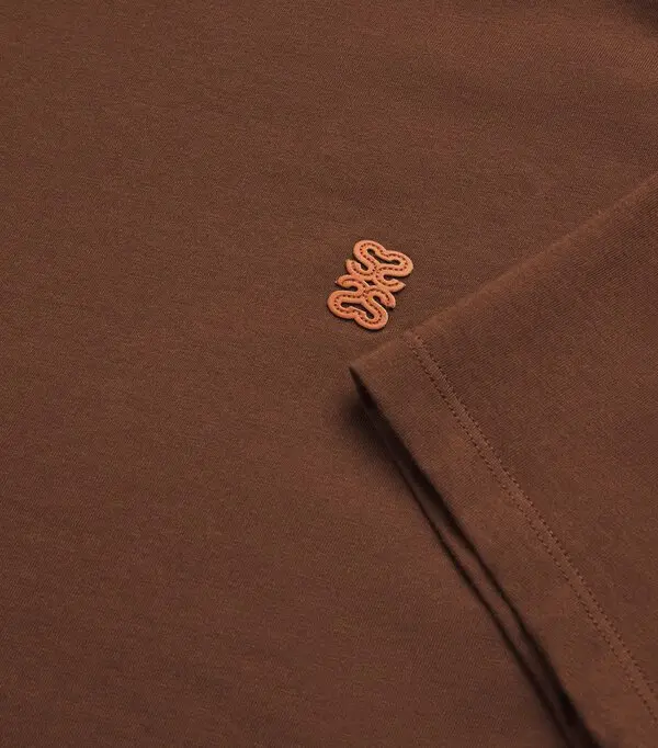 Sandro Cotton Logo-patch T-shirt - Brown