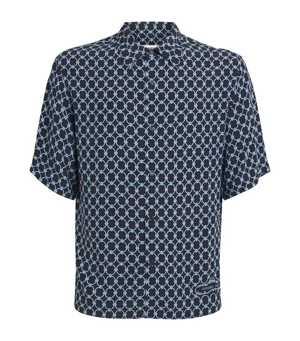 Sandro Link-print Shirt - Blue