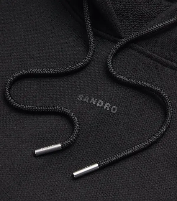 Sandro Cotton Logo Hoodie - Black